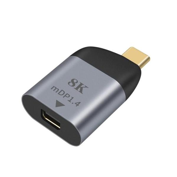 商品名  MDP Ver1.4 3D 8K出力対応 USB C - Mini DisplayPort 変換アダプタ USB3.1 Type C to Mini DP 音声サポート オス―メス カラー  スペースグレイ用途  ●　映像出力機能...