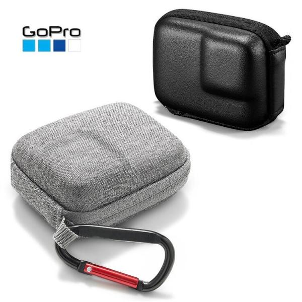 商品名  GoPro HERO 13/12/11/10/9/8/7対応 半開き カメラ 保護ケース ファイスナー コンパクト カメラレンズ保護 カラビナ付き フック ケースにいれたまま1/4ネジ対応セルフィスティック、ネジアダプタ取付可能 ...