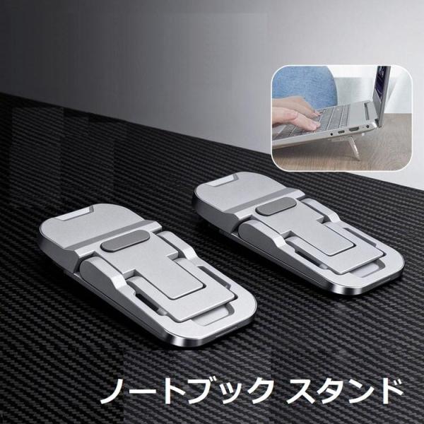 商品名  2段調整タイプMacBook/ノートパソコン/キーボード対応 アルミ合金 底部スタンド 卓上スタンド 夏場ノートパソコン底部換気 温度下げ アルミスタンド 収納簡単 キーボードスタンド 2個セット　２色選択スペック  ■カラー：ブ...