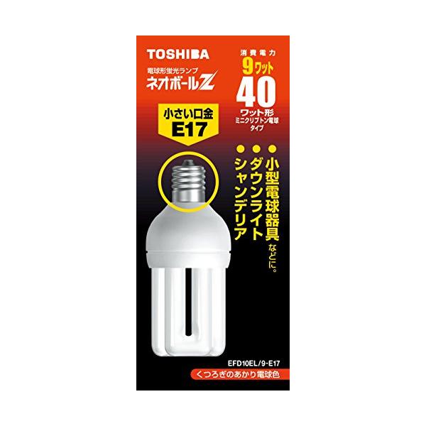 電球色/-/EFD10EL/9-E17・Color:電球色・パッケージ個数:1・(b)サイズ:(/b) 外径40×全長90mm・(b)質量:(/b) 50g・消費電力・発熱量約1/4、寿命約3~4倍(当社ミニクリプトン40W形比)・口金直径...