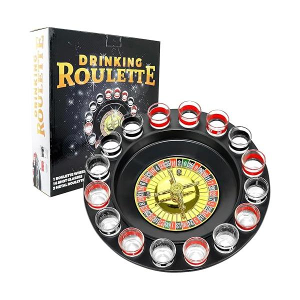 ショットグラスレッド/ブラック/16PCS Set/FON-10046・Size:16PCS Set・パッケージ個数:1・Shot Glass Roulette - Drinking Game Set (2 Balls and 16 Gla...