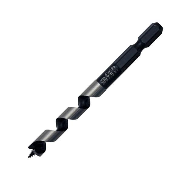 ショートグレー|ブラック/7.5mm/7.5mm・Size:7.5mmStyle:ショート・パッケージ個数:1・仕様:6.35mm六角軸・全長×ネジ丈:90×50mm・軸:普通鋼・刃:普通鋼
