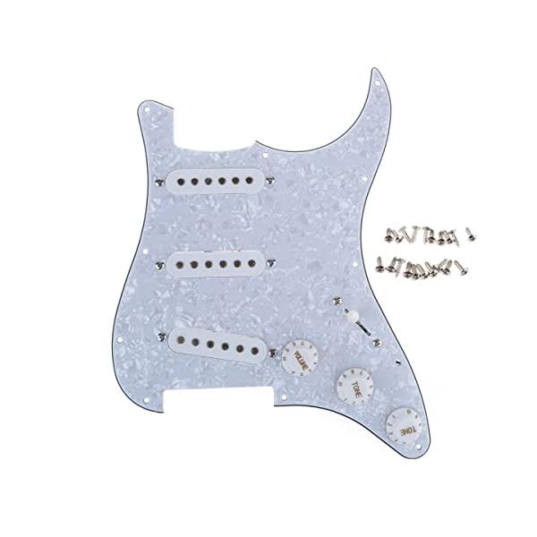 ホワイトパール/-/M712・Color:ホワイトパール・パッケージ個数:1・Squier Strat SSSや他の似ているスタイルなimportギターに適用 またほとんどのアメリカ/メキシコ製現代的な標準Strat SSSスタイルなエレキ...