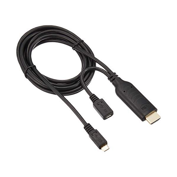 ブラック/長さ 2m、太さ φ4mm/USB-MHL200P・パッケージ個数:1・コネクタ形状:HDMI Aタイプ(19ピン オス)、USB マイクロBタイプ(5ピン オス)・ポート形状:USB マイクロBタイプ(5ピン メス)充電用・ケー...