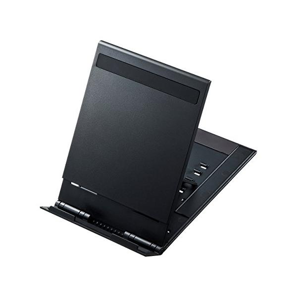 縦置きブラック/W120×D9×H162mm(タブレット対応)/PDA-STN11BK・Size:W120×D9×H162mm(タブレット対応)・パッケージ個数:1・折りたためば厚さわずか9mmの薄型サイズで、カバンの中に入れてもかさばらず...
