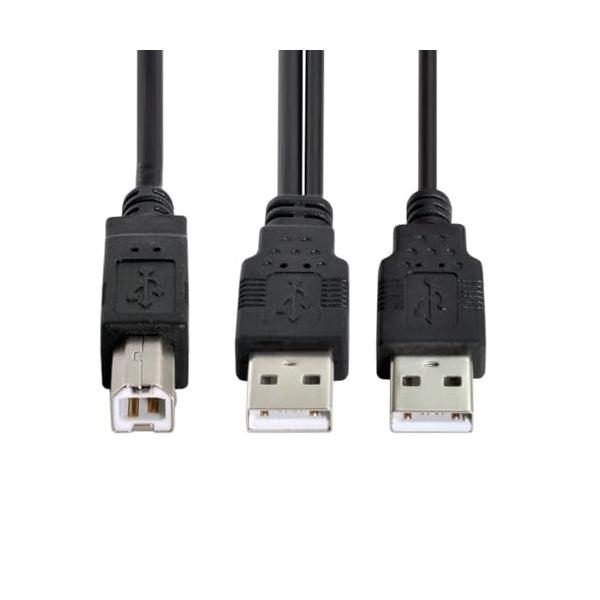 標準 B 3.0 からタイプ B メスへブラックUSB2.0。/60cm/U2-073-CC・Style:標準 B 3.0 からタイプ B メスへ・パッケージ個数:1・デュアルUSB Type-Aコネクタ。1つはUSB2.0電源とデータ用、...