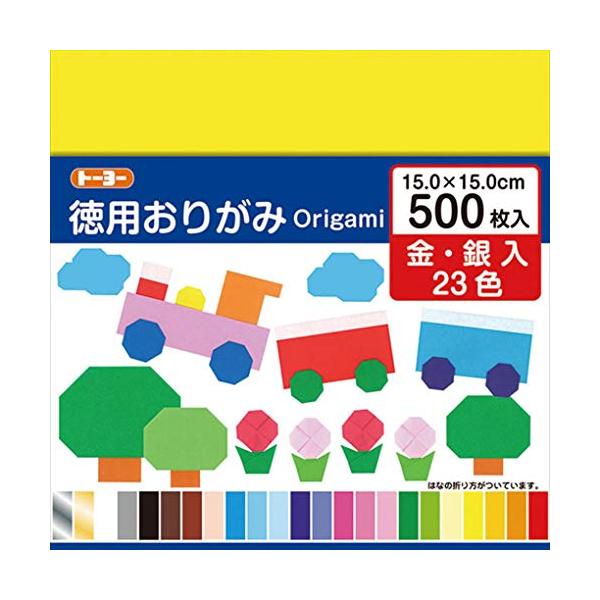 -/500枚/090205・Size:500枚・パッケージ個数:1・【特徴】 500枚23色入ったお徳用折紙・【サイズ】 15cm角・【内容色】 23色・金銀入・【入数】 500枚入