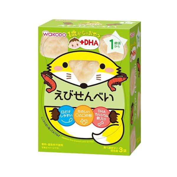 -/6グラム×3/IO1・FlavorName:えびせんべい・パッケージ個数:6・原材料:うるち米(国産)、でん粉、砂糖、えび粉末、食塩、DHA含有精製魚油/炭酸カルシウム、ピロリン酸鉄・内容量:6g×3・商品サイズ(高さx奥行x幅):13...