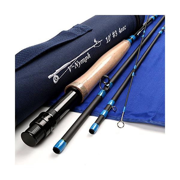 3wt 10ft 4Piece（V-Nymph）/2/3/4wt/-・Color:3wt 10ft 4Piece（V-Nymph）・Maxcatch  Nymph フライロッド・100% IM10ロッドより軽くて、より強くする・AA グレー...