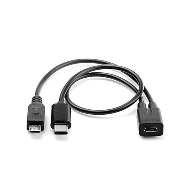 Micro USB - USB C &amp; Micro USB。ブラック/-/FBA-UC-004・Style:Micro USB - USB C &amp; Micro USB。・パッケージ個数:1・Micro USBメスto USB...