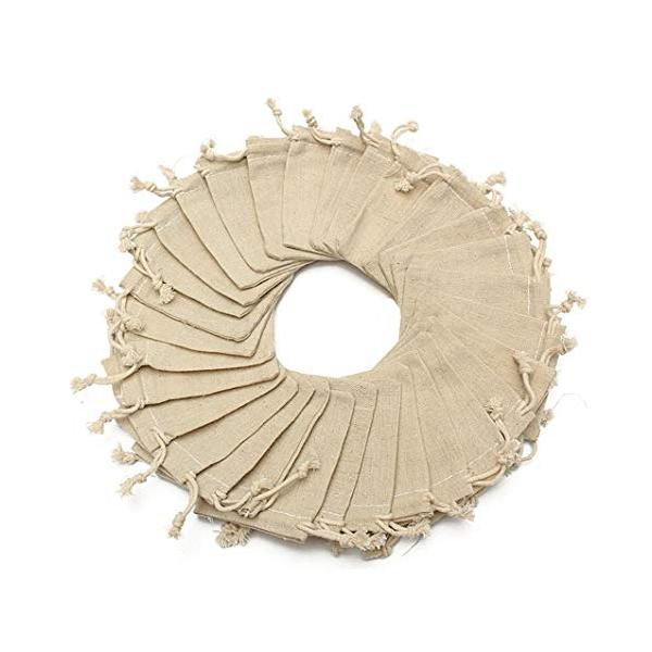 10 x 8cm。ベージュ/-/004・パッケージ個数:1・素材：リネン 麻袋 巾着・サイズ（約）：10cm/3.9インチ* 8cm/3.1インチ（L * W）・各ポーチには巾着が付いていて、袋を閉じたり開けたりすることができます。贈り物や...