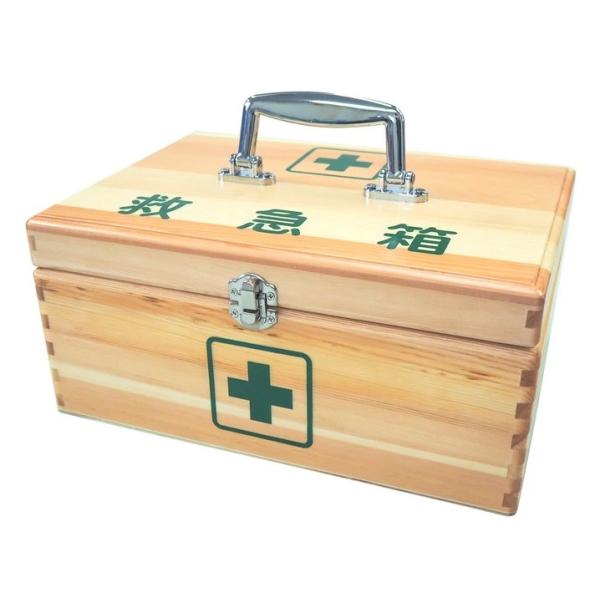 ◎傷のケアに便利な救急セット付・耐久性が高く、高級感のある重厚な木製救急箱です。・ハサミ、ピンセットなどの収納に便利なスライドトレーが付いています。・怪我や病気の時に物を取り出しやすいシンプルなつくり。・すぐに使える衛生材料セット付
