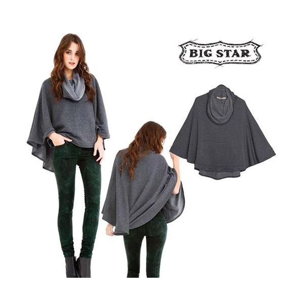 【商品名】ビッグスター BIG STAR カウルネックポンチョ◇ 大胆なドレープのネックラインが特徴的☆◇ 内側に隠されたカンガルーポケットが斬新でユニーク！◇ 裏起毛のスウェット素材で楽ちんの着心地！■ Staff試着DATA[155cm...