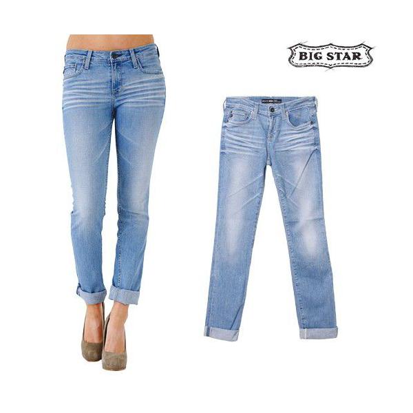 ★ ビッグスター BIG STAR KATE ミッドライズ ストレートデニム  ブランド◇ ややくすみの入った淡いブルーが優しい印象のストレートデニム。◇ USED風の色落ち加工がこなれた印象◇ 少しゆとりのあるカジュアルなラインのストレー...