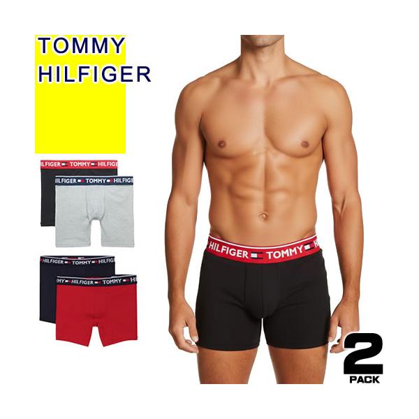 TOMMY HILFIGER BOXER BRIEFS 2 PACK 09T3506アンダーウエア 下着 パンツ メンズ 紺色 赤 レッド グレー 綿 ロゴ 大きいサイズ 父の日 プレゼント 男性 20代 30代 40代 50代◆サイズ・(...