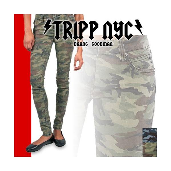 ◇ ミリタリー風の柄と女性らしいスキニーがMIX！◇ 美脚効果抜群のデニムはマストアイテム☆◇ TrippNYC仕様のディティールにも注目！■ Staff試着DATA[158cm/46kg 女性 1着用]下半身が太めの体型なので、1がぴった...