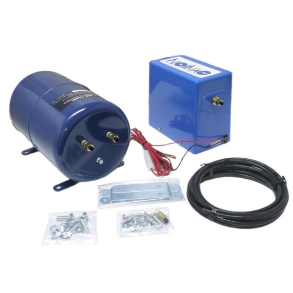 メンテナンスフリーのフルオート（全自動）エアーコンプレッサーと５リットルのエアータンクのセット商品です。タンク内エアーの圧力が下がってくるとコンプレッサーが自動でエアーを充填しタンク内圧をほぼ一定に保ちます。（エアータンク内の気圧が約0.7...