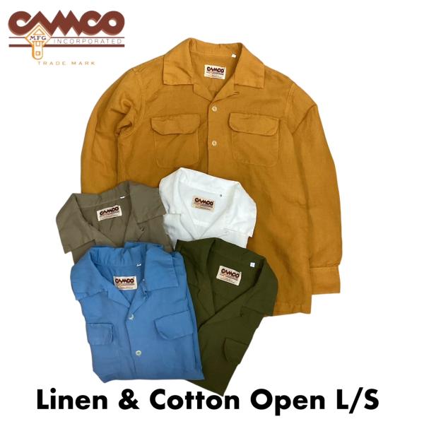 CAMCO【カムコ】2 L/C OPEN L/S 長袖 リネンコットン オープンカラー