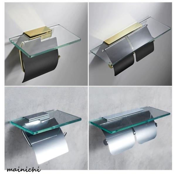 (1)材質:亜鉛ダイキャスト＋ステンレス＋真鍮 棚板／ガラス(2)仕上げ:クローム＋鏡面(3)ご自宅のトイレを上質な空間に早変わりさせてくれるガラス棚付きのペーパーホルダーです。(4)ガラスの清潔感がトイレの雰囲気を爽やかに感じさせてくれる...