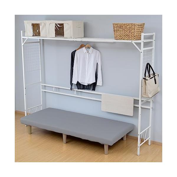 【ベッド周りの空間を有効活用！】ベッドから動きたくない…ベッドにいながら色々済ませたい…そんなあなたにオススメなのが「山善 テーブル付ベッドサイドラックBSR-2318T」既にお持ちのベッドの上に設置することで、ベッドまわりの空間を有効活用...