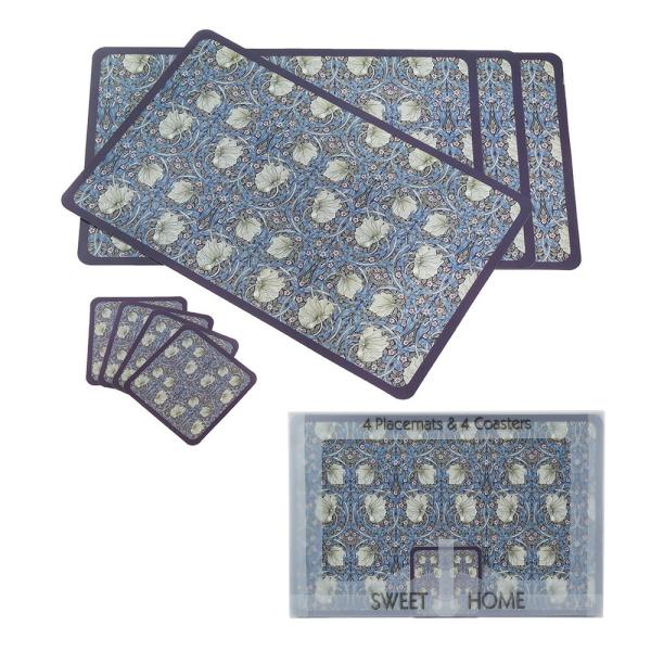 テーブルを華やかに彩る、ランチョンマットとコースターの4枚セット。ポリプロピレン製なので汚れをサッと拭けてお手入れも簡単です。▼サイズ ランチョンマット：縦28cm 横43.5cmコースター：縦10cm 横10cm▼材質 ポリプロピレン▼原...