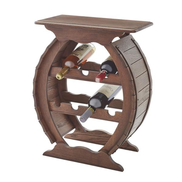 天然木を使用したイタリア製の樽型ワインラック。2段のラック部分にボトルが収納できます。おしゃれなデザインは、店舗やワイナリー、バーなどのインテリアやディスプレイにもおすすめです。▼サイズ幅46cm 奥行25cm 高さ60.5cm▼材質：天然...