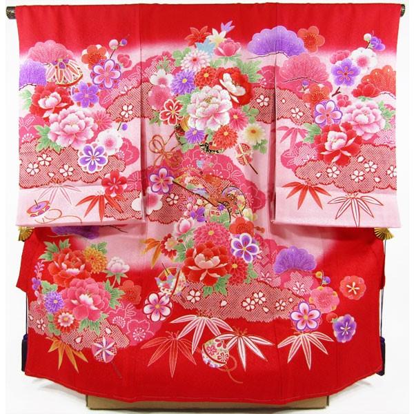 刺繍入り素材着物表地　　正絹１００％襦袢・裏地　ポリエステル１００％サイズ 着物身丈 約98cm　裄丈 約46cm　袖丈 約56cm★光の加減により写真の色と商品の色が異なることがあります。