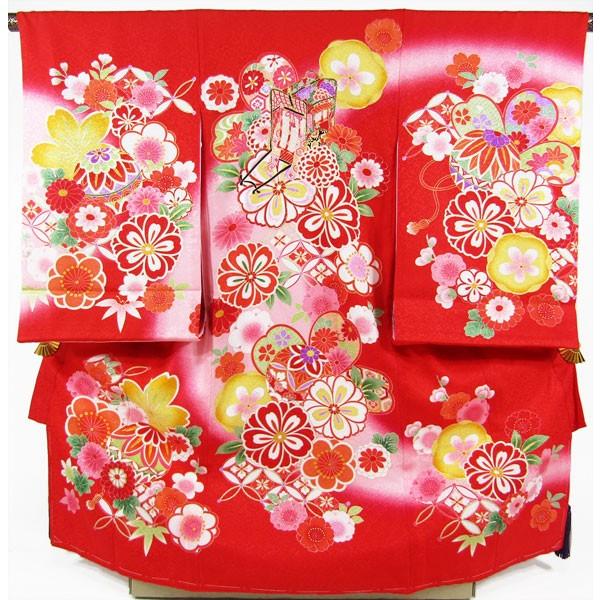 刺繍入り素材着物表地　　正絹１００％襦袢・裏地　ポリエステル１００％サイズ 着物身丈 約98cm　裄丈 約46cm　袖丈 約56cm★光の加減により写真の色と商品の色が異なることがあります。