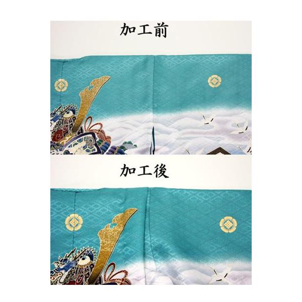 お子様の着物に必要な肩あげ加工です。（肩あげは子供のしるしです。成人するまで必要となります）ご注文の際に裄丈と身長をご選択ください。【裄サイズの測り方】姿勢をただして、手をまっすぐ45度に開き、首の後ろのぐりぐりから手首のぐりぐりの長さです...