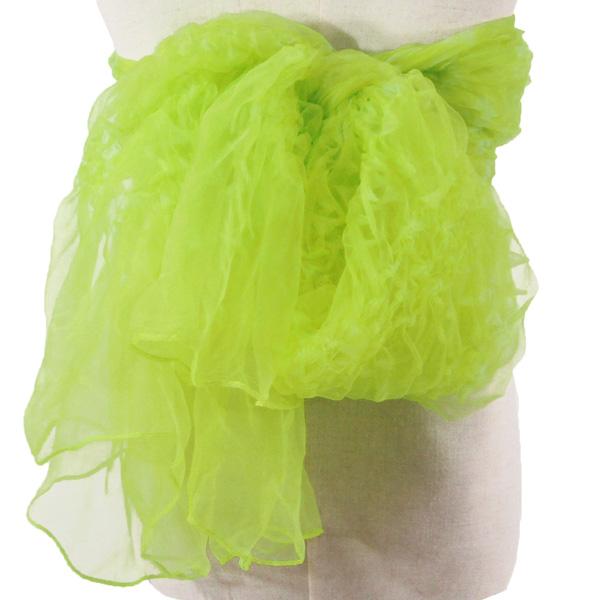 サイズ　幅約35cm×長さ約200cm鬼絞りオーガンジー兵児帯　黄緑鬼絞りで伸縮性があります。サイズは伸ばさない状態でのサイズです。★光の加減により写真の色と実際の商品の色が異なることがあります。