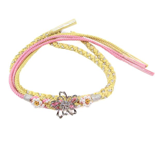 七五三 卒園 卒業 二分の一成人式 十三参りパール調の飾り付き。絹　100％金属糸使用グラフト加工糸使用サイズ長さ:約140cm　(飾り部分:約11cm)太さ:約1cm★商品によって、サイズが若干前後する場合がございます。★光の加減により写...