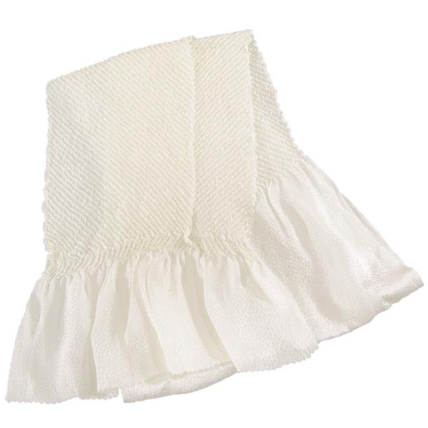 七五三 卒園・卒業 十三参り生成り白のしっかりとした生地の正絹帯揚げです。帯揚げの中心に絞りが施されていない中抜き絞りです。素材 正絹 100％サイズ 長さ：約130cm、幅：14〜30cm★光の加減により写真の色と実際の商品の色が異なるこ...