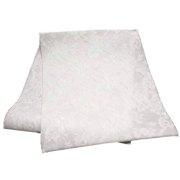 無地の生地に白レースを重ねた半衿です。レース面は片面なので透けません。素材 ポリエステル100％サイズ長さ 約110cm、幅 約16cm