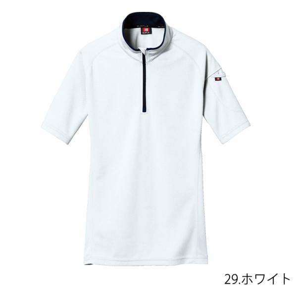 半袖ジップシャツ 415 BURTLE 作業着 ワークウェア バートル 男女兼用 スポーツ 消臭 吸汗速乾 ドライ ストレッチ ユニセックス アウトドア メール便送料無料 :415:uni ...