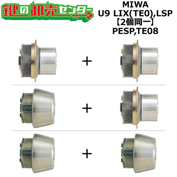MIWA,美和ロック　PESP,TE08　鍵交換用　MIWA U9 LIX(TE0)/LSP　2個同一シリンダー通常2〜3営業日前後で出荷可能。在庫切れ等で納期がかかる場合、ご注文後、メールにて納期の連絡をしております。【重要】同じ型番でシ...
