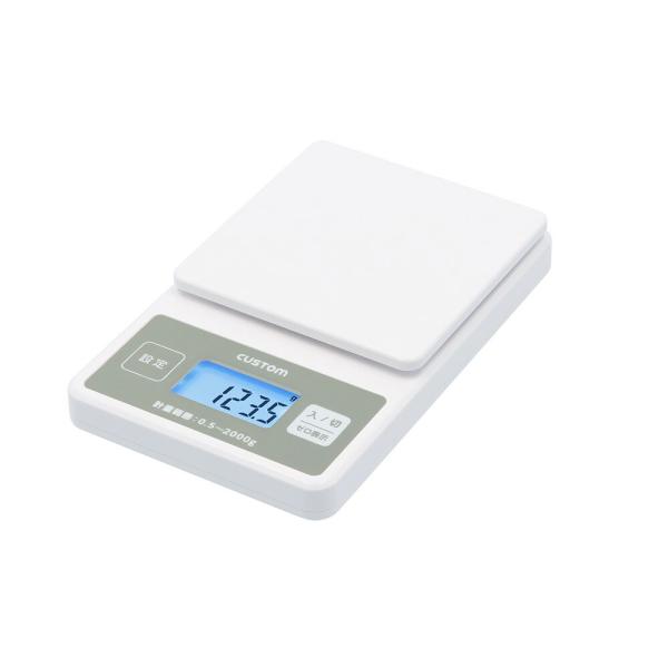 ｛商品仕様｝最大計量：2000g計量範囲[最小表示][測定精度]：0.5〜500g[0.5g][プラスマイナス1g]、500.5〜1000g[0.5g][プラスマイナス1.5g]、1001〜2000g[1g][プラスマイナス3g]※使用温度...