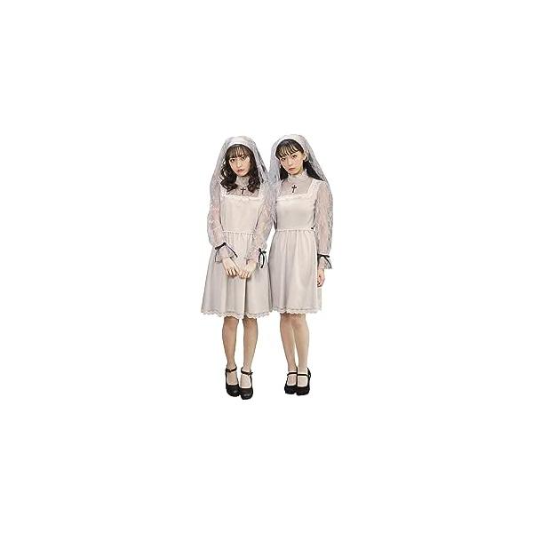 ●商品説明：女の子が満足するガーリーを追求したMoonTalkシリーズ。淡いグレーが清楚なイメージのシスターのコスチューム。ヴェールとワンピースにはパールブレードを使用しています。胸のレース部分には華奢な十字架が縫われており、脇の細いリボン...