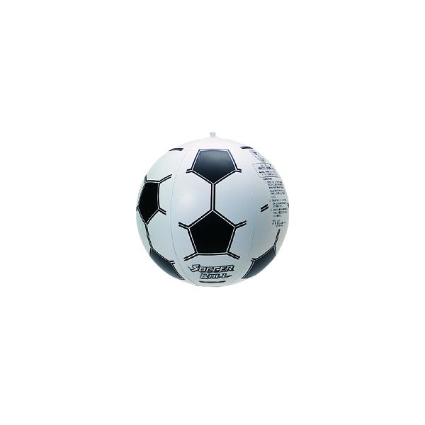 ●商品説明：夏の定番！人気のサッカーボール柄のビーチボール。ビーチ、プール、レジャーで大活躍。●サイズ：空気注入後：直径約35cm、空気注入後：直径約22cm●素材：塩化ビニール樹脂、ポリプロピレン●玩具安全基準合格(ST基準)●生産国：中...