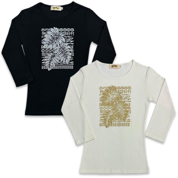 【発売日：2025年10月10日】動きやすく適度なフィット感のあるフライス素材の7分袖Tシャツです。Tシャツの生地、縫製、プリントまで日本製。安心のMADE IN JAPANです。ゴージャスでクールなモンステラのグリッタープリントがどんなパ...