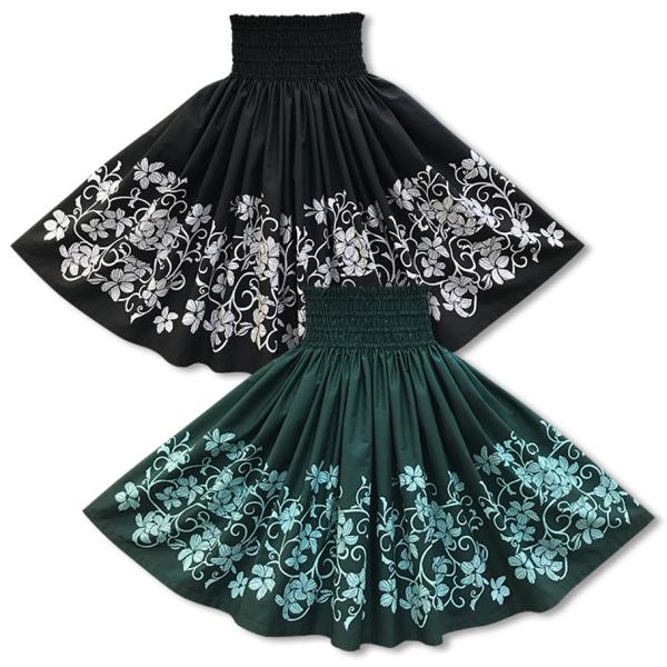 maka hou オリジナルの他にはないパウです。裾だけのボーダープリントに比べてゴージャスで上品なデザインです。maka houレッスンTシャツ メリアと合わせるとより一層上品に。(MAT-23)丈をお選びいただけます。（66cm・70c...