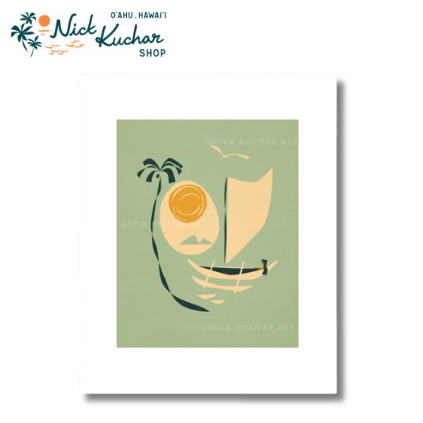 ニックカッチャー　アートプリント「Hurley×Nick Kuchar -Outrigger-」28.0×35.5cm / 11×14インチハワイ・オアフ島在住のサーフアーティスト。アメリカのフロリダ州でペインティングとサーフィンをしながら...