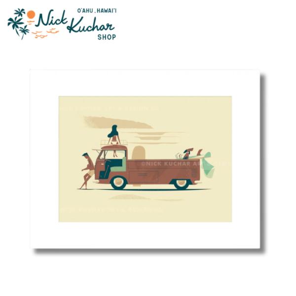 【Alii Beach Magic hour】ハワイ各地の美しい風景をレトロなタッチで描く、サーフアーティスト、Nick Kucharのアートプリント。寝室にもリビングにも、飾るだけでハワイを感じて頂けるステキなアートプリントです。■商品詳...