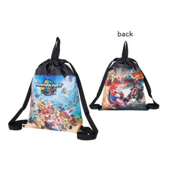 素材 ポリエステルサイズ 高さ43cm×幅35cm×厚さ2.5cm　　　84gショルダー紐：(約)23~80cm(絞った状態で計測)巾着タイプ持ち手付き内側にネームタグ付き抗菌防臭加工