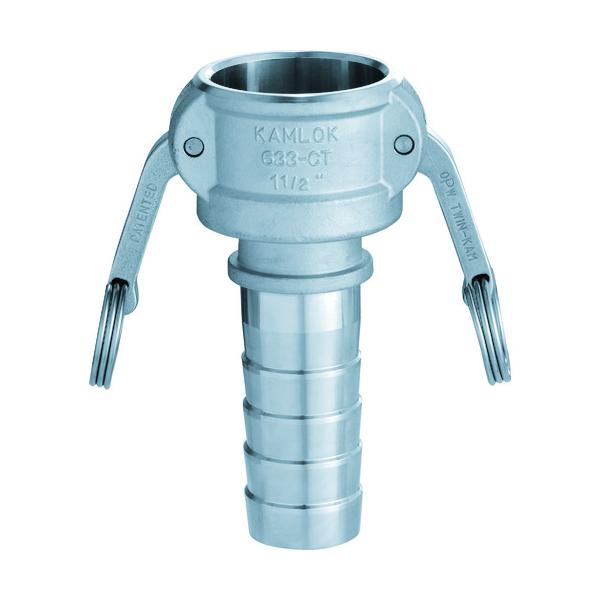 用途工場設備配管・各種機械組込の着脱配管用商品スペック仕様・規格 サクションホース用カムロックの使用温度範囲は、ガスケットに準じます。ただし、PP（ポリプロピレン）製のカムロックは上限が60℃です。最高使用圧力(MPa)：1.6耐圧力(MP...