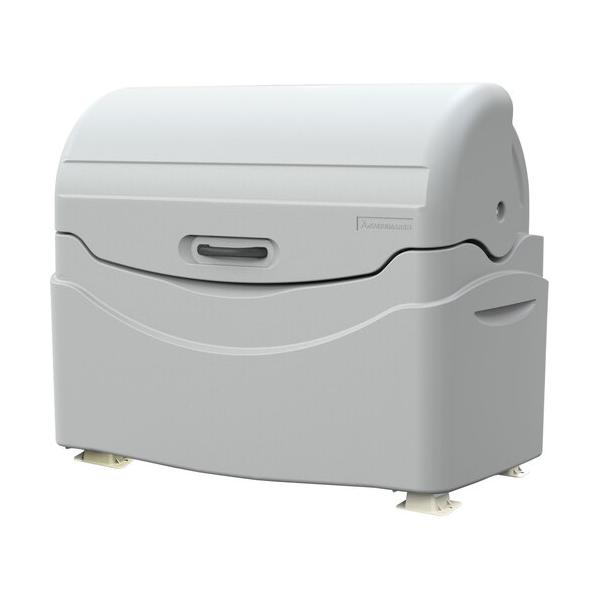 用途工場、事務所、町内会等のゴミ保管庫に。商品スペック仕様・規格 固定足付き塩ビ不使用完成品再生素材ポリエチレングリーン購入法対応品間口(mm)：1370奥行(mm)：745高さ(mm)：1165容量(L)：815色：ライトグレー材質 本体...