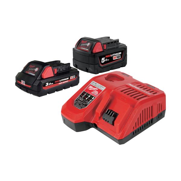 代表写真特長お得なセットです商品スペック仕様・規格 【セット内容】M12-M18充電器×1　M18 HO3.0Ahバッテリー×1　M18 5.0Ahバッテリー×1材質 -質量・質量単位 7ｋｇ使用条件 -注意事項 -セット内容・付属品 -製...