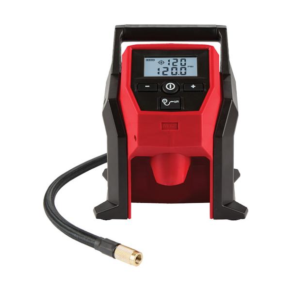 特長乗用車や小型トラックのタイヤへ高速に空気を充填最大圧力 120PSI / 8.27bar / 827 kPaエアー流量 24.9L/min (0PSI時)M12 4.0Ahバッテリー使用時、乗用車4台分のタイヤを充填可能バックライト付き...