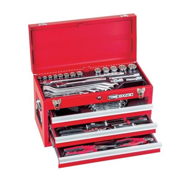 特長工具を厳選し、各種産業機械の整備に適した標準セットです。一般の機械メンテナンスにラチェットめがねを採用したセットです。多彩な機能と作業性のよいツールチェストを採用しました。用途各種産業機械用。商品スペック仕様・規格 ケース色：レッドケー...