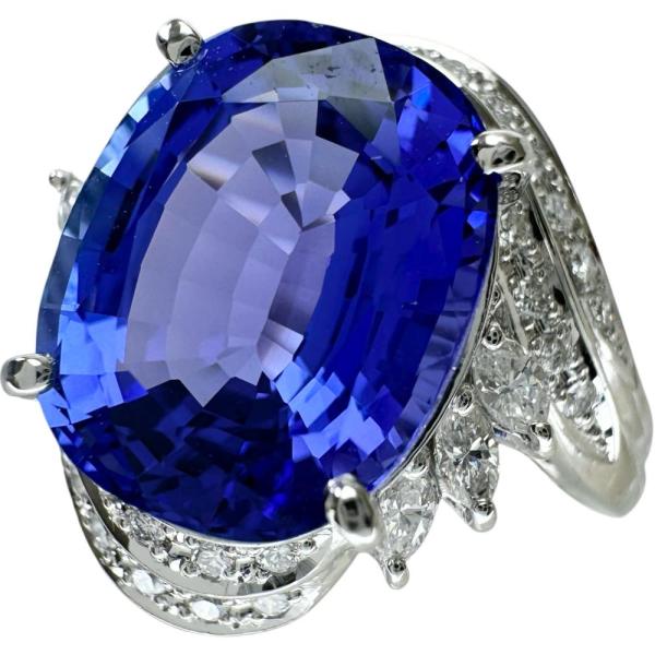 ■商品情報[管理番号]N26012040867[対象]レディース[素材] Pt900プラチナ[石]タンザナイト：7.61ct ダイヤモンド：0.51ct[総重量]約12.4g[サイズ]19号メイン石：縦12.8mm x 横10.5mmトップ...