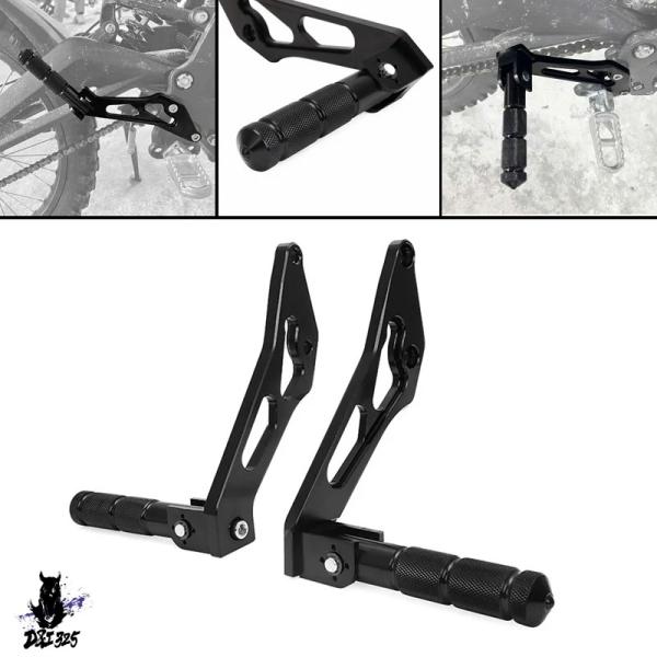 オートバイ用のリアパッセンジャーフットレストフットペグペダルブラケットは、SURRON Sur-Ron Light Bee Xとオフロード用の電動セグウェイX160 X260に適しています。折りたたみ可能な補助ペダルで、滑り止めのスレッドデ...